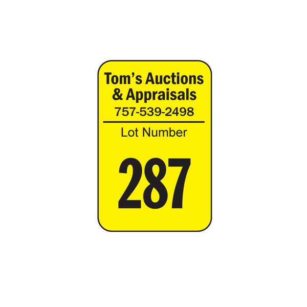 Custom Auction Labels | Custom Product Labels | Kiefer Auction Supply