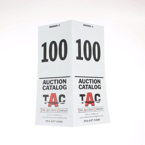 2-Sided Custom Full Page Bid Card Numbered - Full-Color Ink (500/Pack)