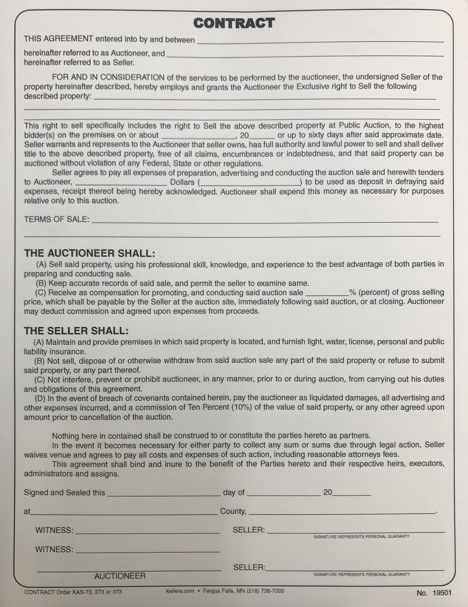 Auctioneer Forms (Contracts & Listings)*