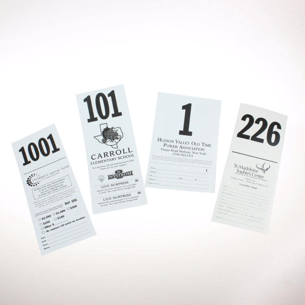 Auction Bid Cards | Numbered Bid Cards | Kiefer Auction Supply