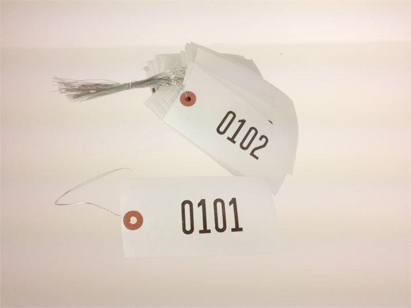Custom Size #8 Numbered Tyvek "Tuff" Tag (1000/Pack) (Min. 5000)