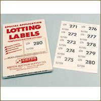 Pre-Numbered Labels | Lot Labels | Kiefer Auction Supply
