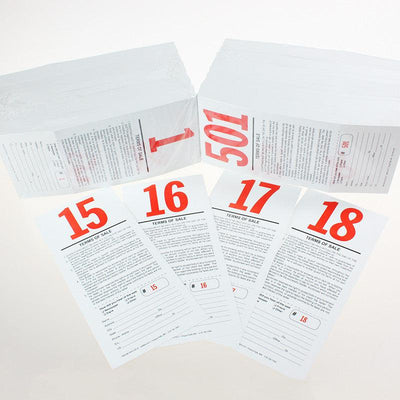 Bid Cards - Stock (Numbered)*