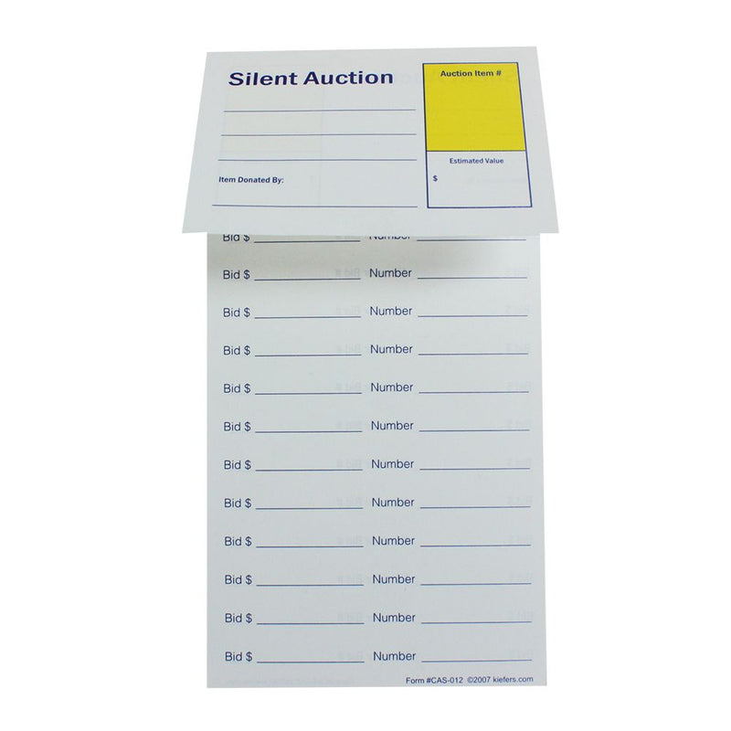 Auction Registration Cards | Silent Auction Cards and Slips