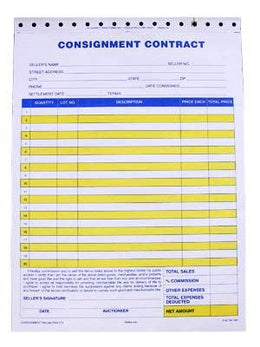 3-Part Consignment Form | Standard Consignment Contract